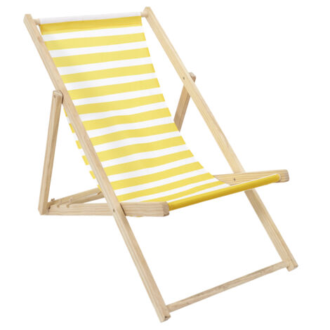 Chilienne Bois Rayures Jaune - Lot De 2