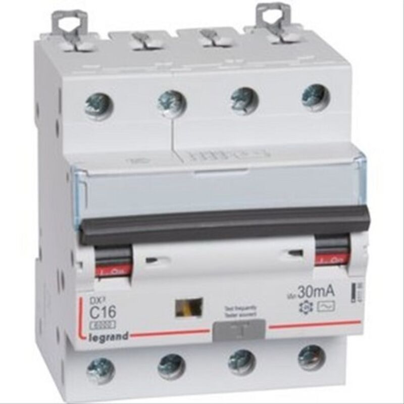 Disjoncteur différentiel monobloc DX6000 10kA arrivée haute automatique départ bas vis U+N 230V ...