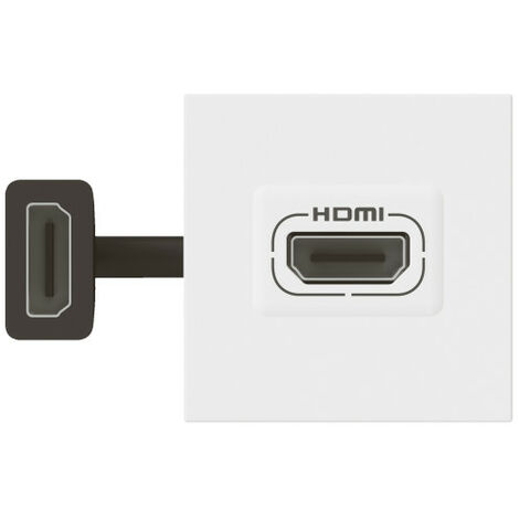 Prise HDMI typeA version 1.4 préconnectorisée Mosaic 2 modules blanc ...