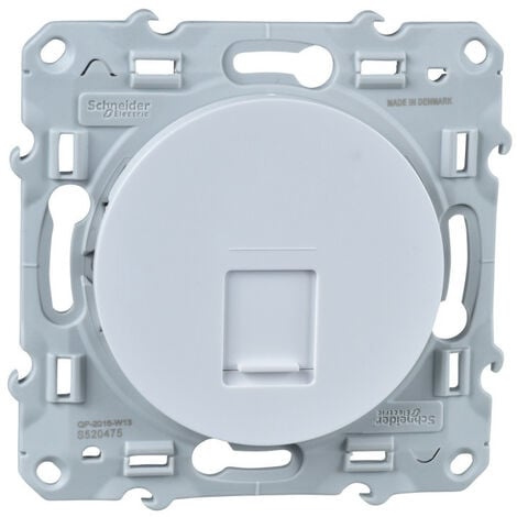 Odace, prise RJ45 Blanc, grade 3 (multimédia +) cat. 6A STP (longue ...