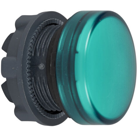 tête - pour voyant à led - vert - cabochon lisse - schneider zb5av033