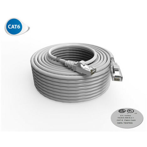 Cordon RJ45 CAT 6 surmoulé FUTP 100 Ohms LSOH, Couleur : gris, Longueur ...