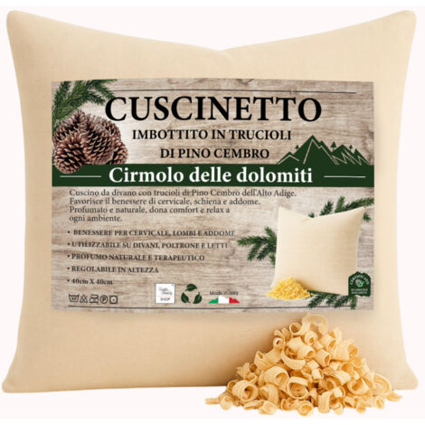 Coussin en pin suisse Dolomiti - Parfum naturel relaxant - Coton brut ...