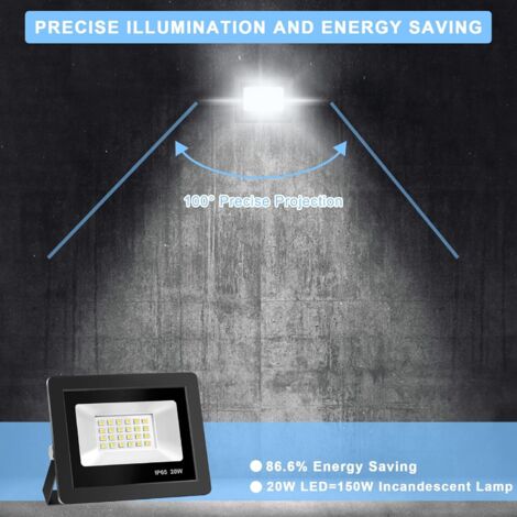 Foco LED de 20 W, foco LED con 24 LED para exterior, IP65, resistente ...