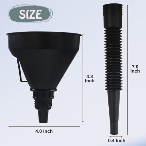 Plastic Oil Funnels for Automotive Use Set of 5, Large Flexible Fuel ...