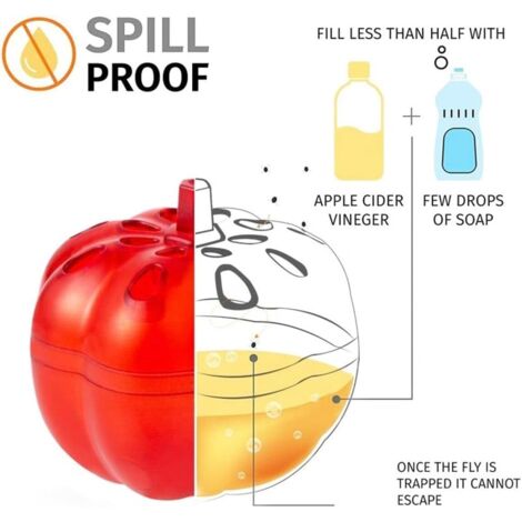 Lot de 2 pièges à insectes design sans poison - Couleur : rouge