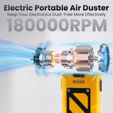 Compressed Air Dust Collector 180,000 RPM Electric Air Duster 8,000 mAh ...