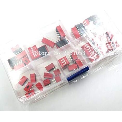 35PCS/LOT Dip Switch Kit In Box 1 2 3 4 5 6 8 Way 2.54mm Toggle Switch ...