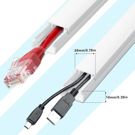 Goulotte Passe Cable(4m20mm10mm), 10pcs Goulotte Cable avec Ruban ...