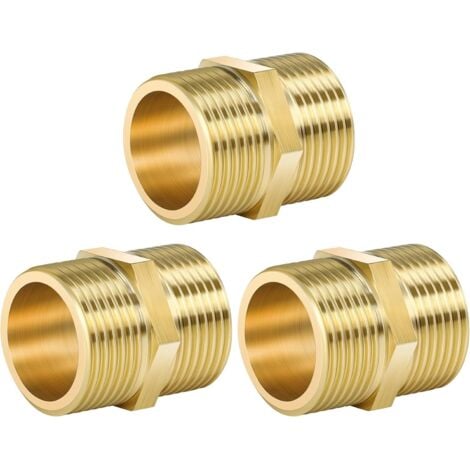 Mamelon Double 3/4 Pouce Filetage Extérieur en Laiton, Double Mamelon Hexagonal, Robuste et ...