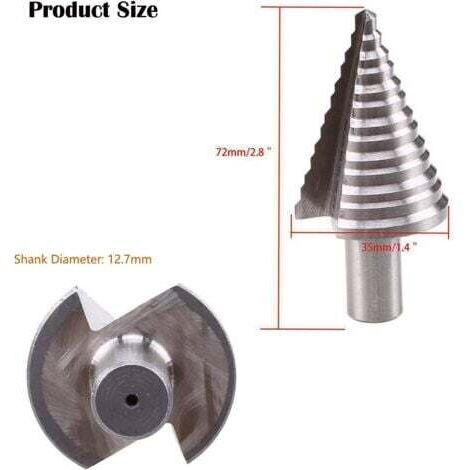 Foret conique étagé, 13 étapes 5 mm-35 mm Foret étagé HSS 4241 Foret étagé Outil de coupe de ...