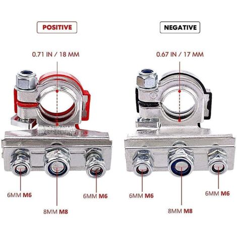 2 pcs Bornes de Batterie de Voiture, Cosse Batterie 3 12v, Batterie ...
