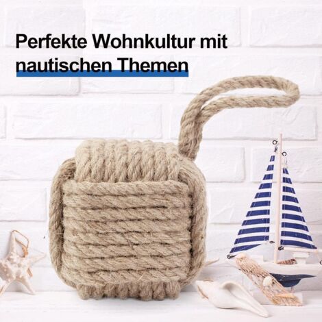 Cale-porte en corde de jute nouée Cale-porte nautique décoratif fait ...