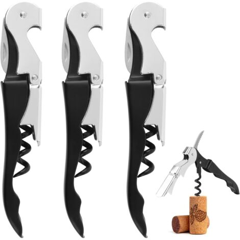 3 Pcs Tire Bouchon Professionnel Screwpull Limonadier Sommelier Ouvre Bouteille de Vin 3 en 1 ...