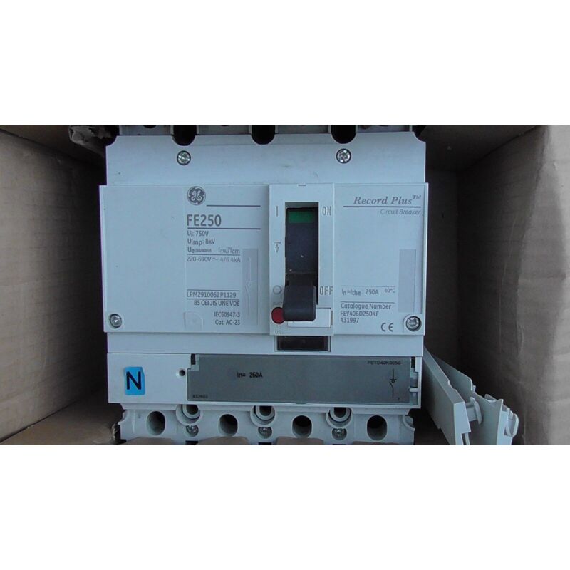 INTERRUPTEUR SECTIONNEUR 4P 250A , GE , FE250 SWITCH FEY406D250KF