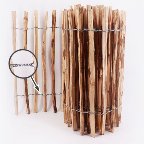 5 m Picket fence 60 cm high Slat set width 4-6 cm Garden fence Chestnut ...
