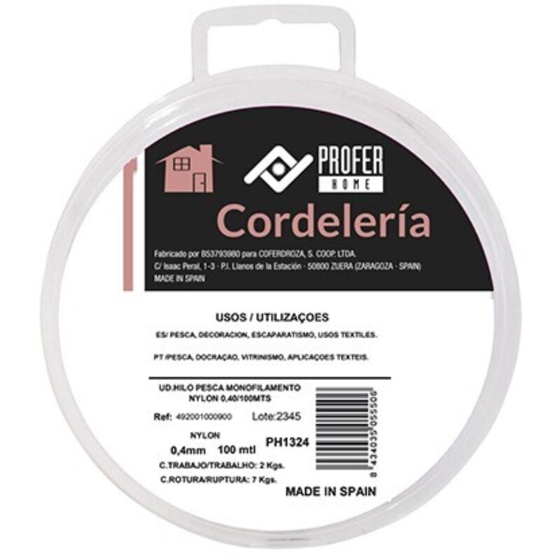 FIL DE PÊCHE EN NYLON MONOFILAMENT 0,4 MM - 100 M