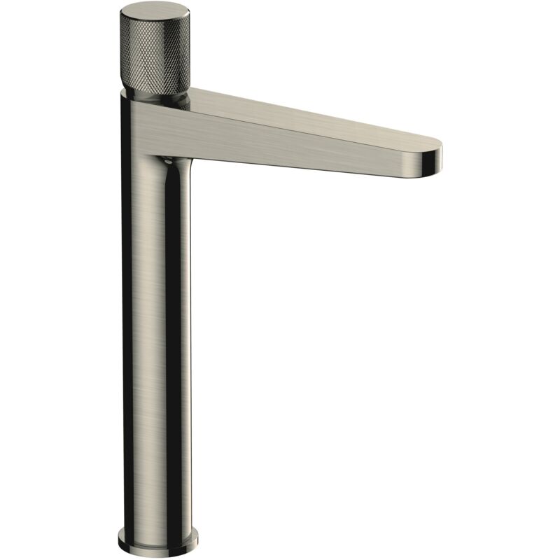 RAK Amalfi Bathroom Tall Basin Mixer Tap High Rise Brushed Nickel Deck ...