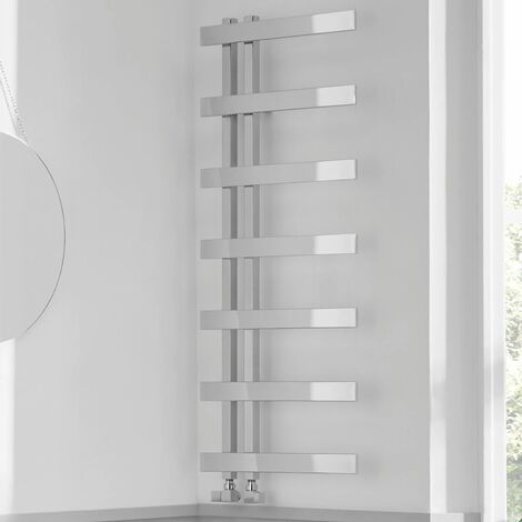 500x1200mm Heated Towel Rail Radiator Warmer Chrome Designer Modern ...