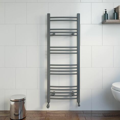 DuraTherm Anthracite Curved Heated Towel Rail Bathroom Radiator ...