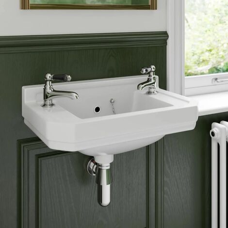 Traditional Cloakroom Suite Close Coupled Toilet WC Wall Hung 2 Tap ...