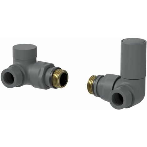 DuraTherm Corner Anthracite Radiator Valve Pack - 15mm