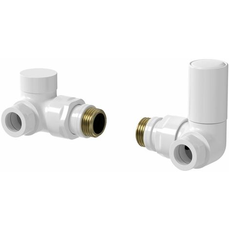 DuraTherm Corner White Radiator Valve Pack - 15mm