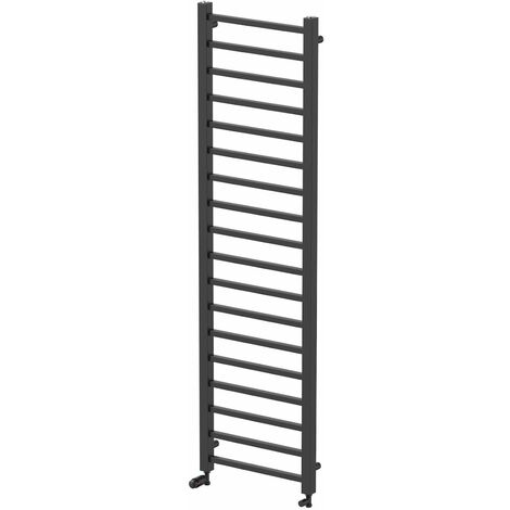 Solaro Designer Matt Black Heated Towel Rail Square Bar Bathroom ...