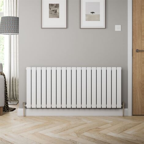 Galiflo Designer Radiator Horizontal Single Flat Panel Rad White 600x1444mm