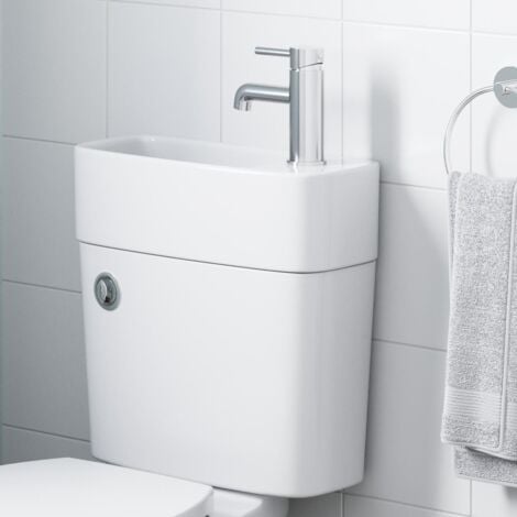 Aquari 2-in-1 Close Coupled Toilet With Sink On Top - Space Saving ...