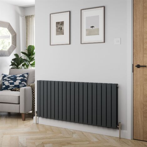 Galiflo Designer Radiator Horizontal Double Flat Panel Rad Anthracite ...