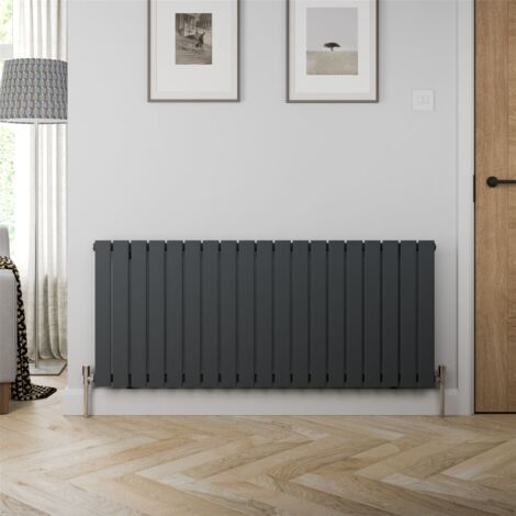 Galiflo Designer Radiator Horizontal Single Flat Panel Rad Anthracite ...
