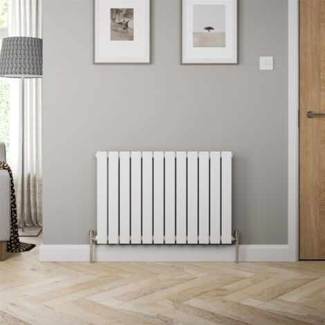 Galiflo Designer Radiator Horizontal Single Flat Panel Rad White 600x912mm