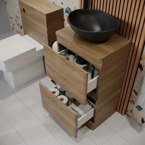 Bathroom Cloakroom Vanity Unit Countertop Wash Basin Storage Cabinet ...