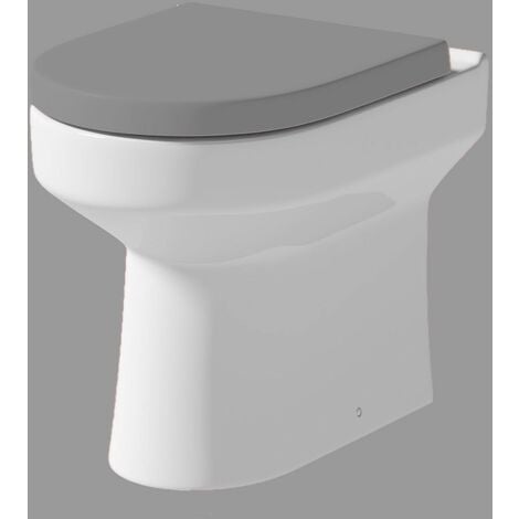 BTW Back To Wall Toilet Pan Round Modern White Gloss Ceramic