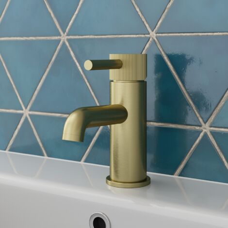 Aquari Fluted Basin Sink Mixer Tap Bathroom Mono Round Single Lever ...