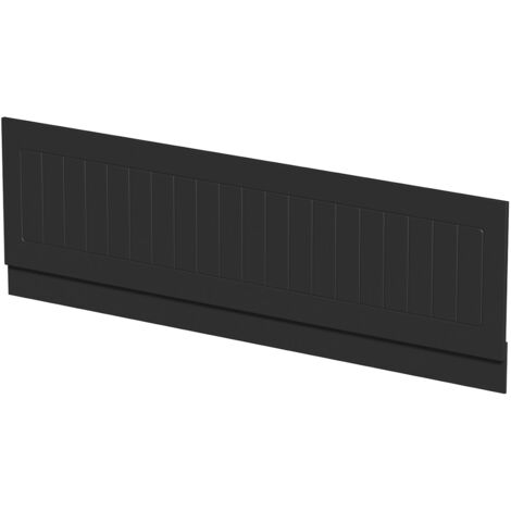 1700/700mm Bath Panel Pack Side End Tongue & Groove Gloss Black MDF ...