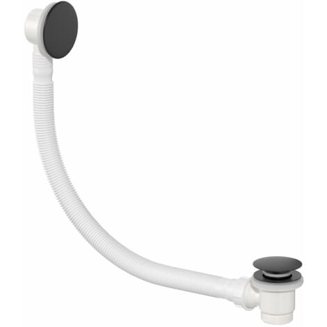 Bathroom Pop up Bath Tub Waste & Overflow Plug Black Standard Modern