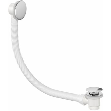 Bathroom Pop up Bath Tub Waste & Overflow Plug Chrome Standard Modern