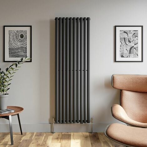 Anthracite Oval Column Designer Radiator Vertical Horizontal 1800 x ...