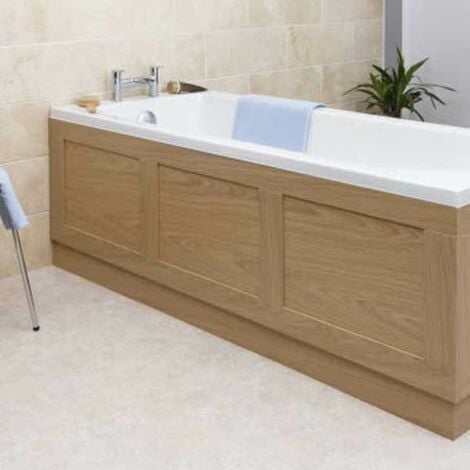 Traditional Bathroom 1700mm Side Bath Panel 15mm Wooden Oak MDF Wood ...