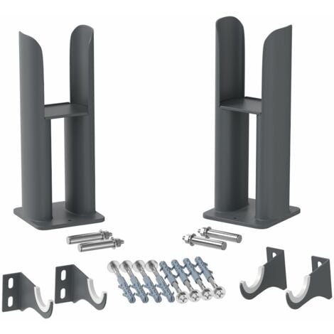 Radiator Leg Supports for Horizontal Oval Double Bar Anthracite Finish