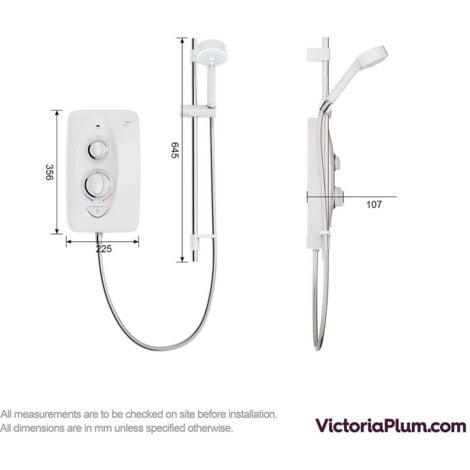 Mira Jump Multi-Fit Electric Shower 7.5kw White Chrome Bathroom 1.1788.477