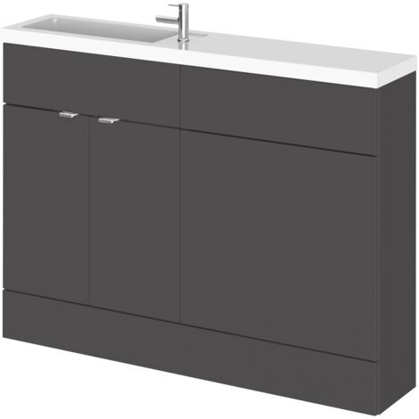 Bathroom Basin Vanity Toilet Combination Unit 1200mm Grey Floorstanding ...
