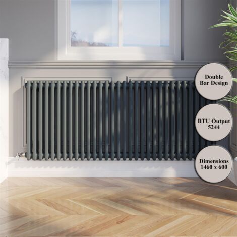 600 x 1460mm Double Horizontal Traditional Colosseum Anthracite Column ...