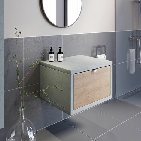 Bathroom Wall Hung Vanity Unit Sink Cabinet Wash Basin Storage Drawer 600mm