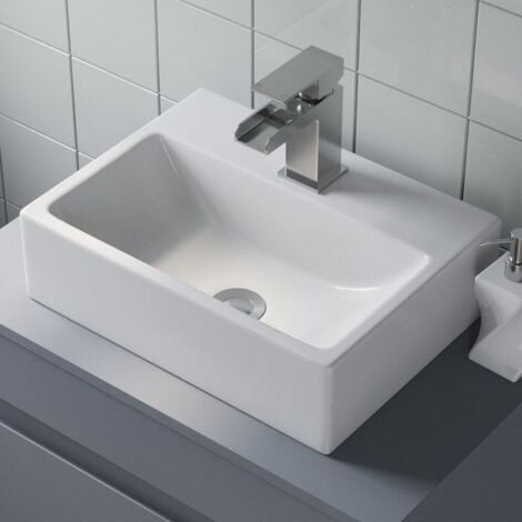 Ceramic Bathroom Vanity Wash Basin Sink Countertop Single Lever Mixer ...