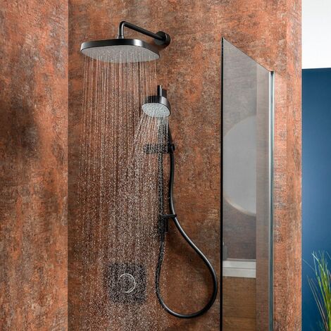 Mira Evoco Dual Thermostatic Mixer Shower Adjustable Fixed Heads Black ...