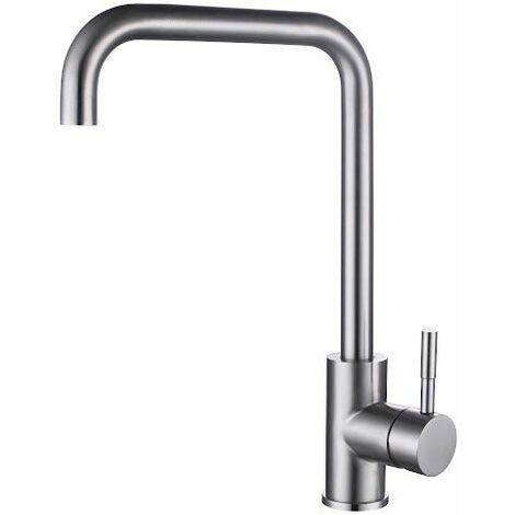 Sauber One Touch Control Kitchen Mono Mixer Tap Single Lever Brushed Nickel