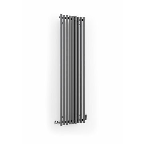 Grey Horizontal Designer Radiator Oval Column Central Heating Rads 1800 ...